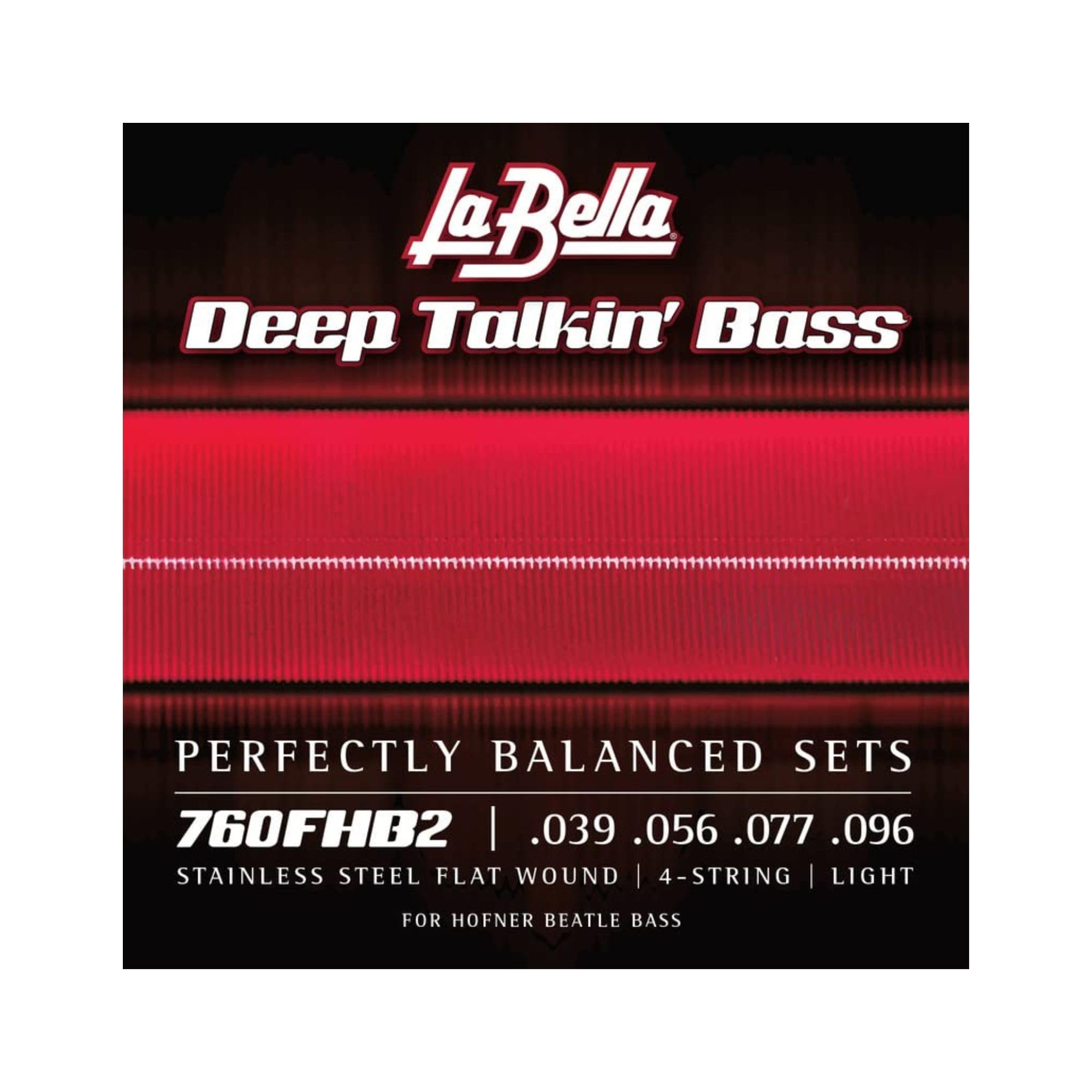 La Bella 760FHB2 "Beatle" Bass Stainless Steel Flat Wound Bass Guitar String