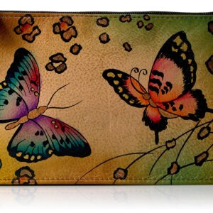 Anna by Anuschka Women's Hand Painted Genuine Leather Organizer Wallet - Animal Butterfly