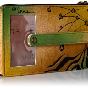 Anna by Anuschka Women's Hand Painted Genuine Leather Organizer Wallet - Animal Butterfly