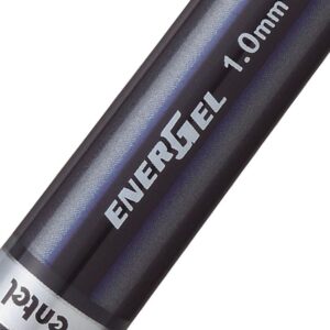 Pentel EnerGel NV Liquid Gel Pen, (1.0mm) Metal Tip, Bold Line Capped, Blue Ink