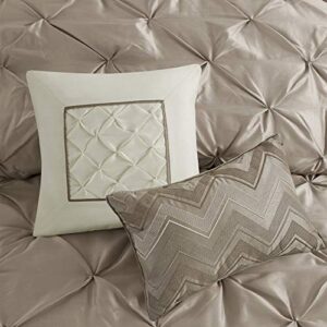 Madison Park Laurel 7 Piece Comforter Set Color: Taupe, Size: King, Mushroom