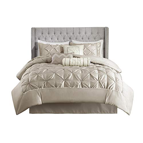 Madison Park Laurel 7 Piece Comforter Set Color: Taupe, Size: King, Mushroom