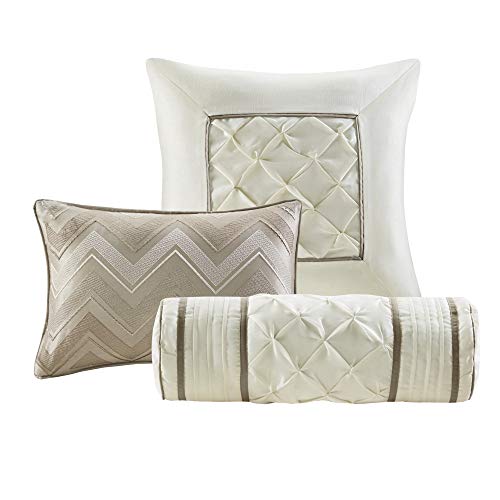 Madison Park Laurel 7 Piece Comforter Set Color: Taupe, Size: King, Mushroom