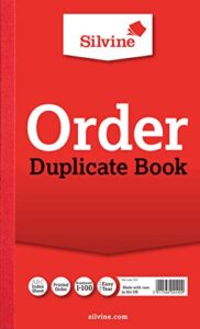 silvine duplicate order book - numbered 1-100 with index sheet (210 x 127mm)