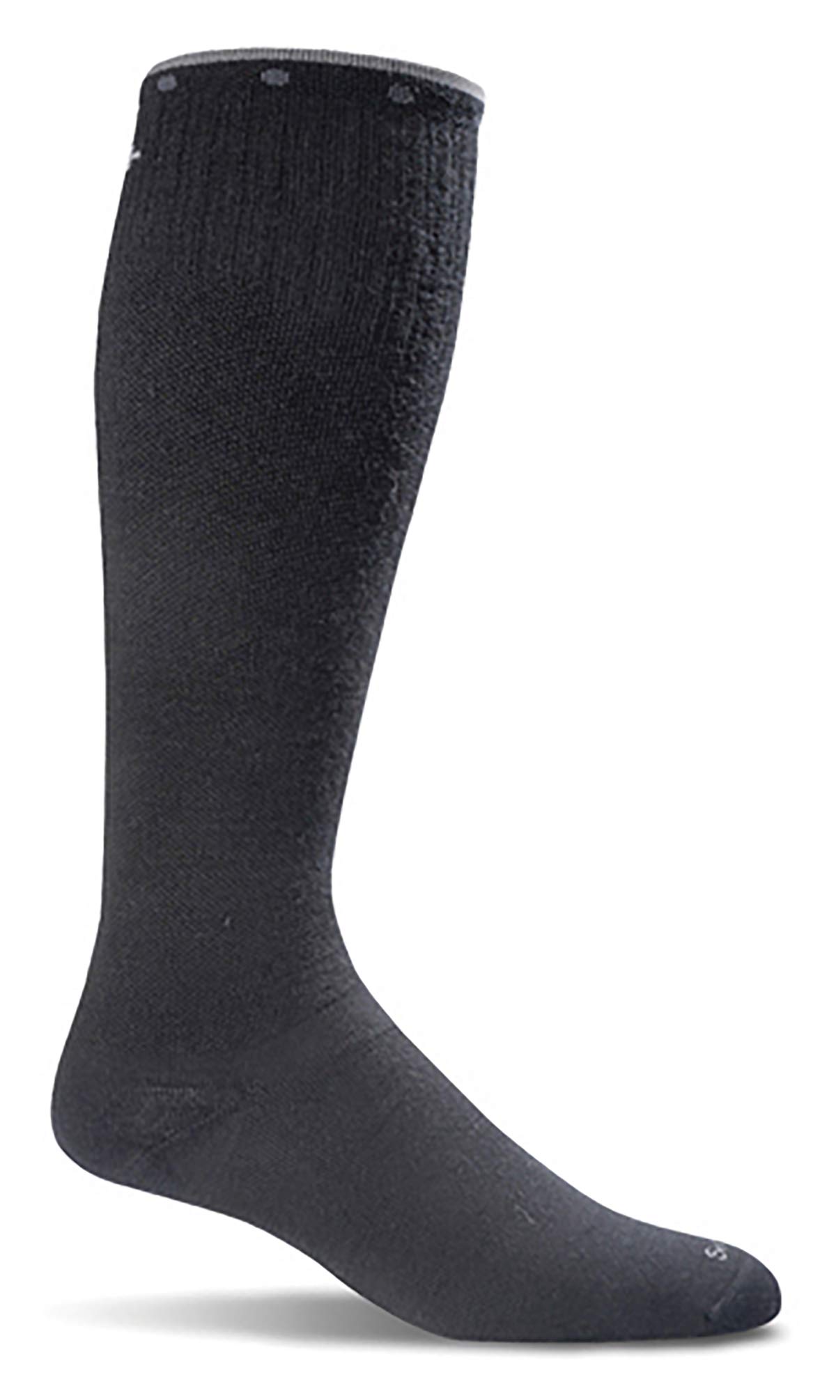 Sockwell Women's On the Spot Moderate Graduated Compression Sock, Black-Solid - M/L