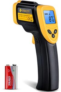 etekcity infrared thermometer 774, digital temperature gun for cooking, non contact electric laser ir temp gauge, home repairs, handmaking, surface measuring, -58 to 716 ℉, - 50 to 380 ℃, yellow