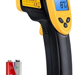 Etekcity Infrared Thermometer 774, Digital Temperature Gun for Cooking, Non Contact Electric Laser IR Temp Gauge, Home Repairs, Handmaking, Surface Measuring, -58 to 716 ℉, - 50 to 380 ℃, Yellow