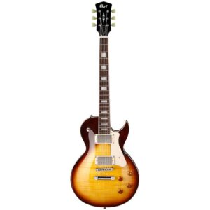 cort cr250vb classic rock series electric guitar arched flamed maple top, vintage burst