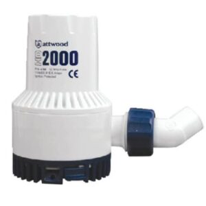 attwood 4760-4 heavy duty 2,000 gph fully submersible boat bilge pump, white finish