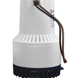 Attwood 4760-4 Heavy Duty 2,000 GPH Fully Submersible Boat Bilge Pump, White Finish