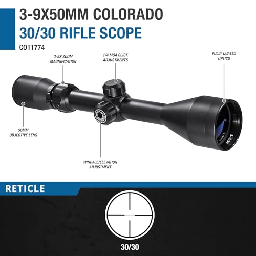 Barska CO11774 Colorado 3-9x50 Rifle Scope 30/30 Reticle