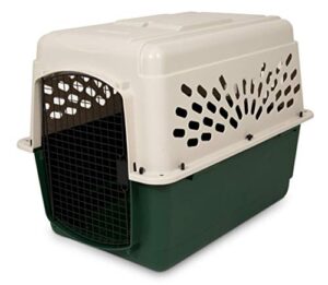 petmate ruffmaxx dog kennel pet carrier & crate 36" (50-70 lb), outdoor and indoor for large, medium, and small dogs - made from durable recycled material w/ 360-degree ventilation, made in usa