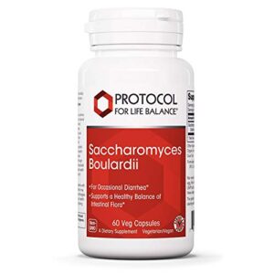 protocol saccharomyces boulardii - 10 billion cfu - probiotic supplement - supports gut health & digestive health* - relieves occasional diarrhea* - halal & kosher - 60 veg caps