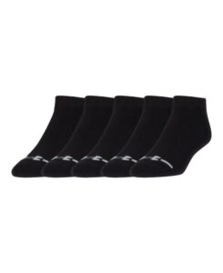 under armour men's charged cotton no show socks, black, large