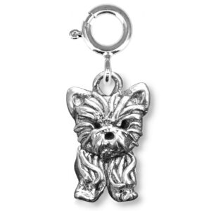 the magic zoo sterling silver yorkie puppy charm for charm bracelet – handcrafted in the usa – yorkie gifts for women – dog charms for bracelets