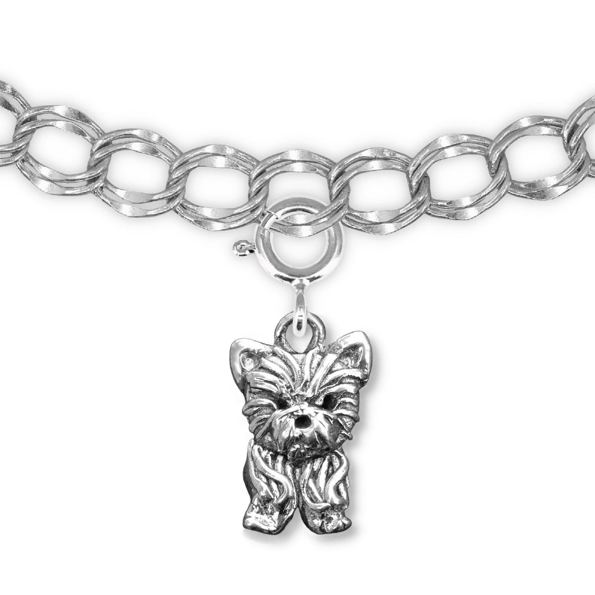 The Magic Zoo Sterling Silver Yorkie Puppy Charm for Charm Bracelet – Handcrafted in the USA – Yorkie Gifts for Women – Dog Charms for Bracelets