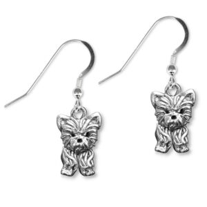 sterling silver yorkie puppy earrings by the magic zoo