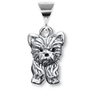 the magic zoo sterling silver yorkie puppy pendant – handcrafted in the usa – yorkie gifts for women – yorkshire terrier gifts