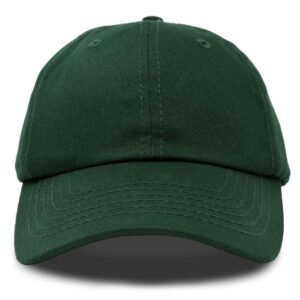 dalix baseball cap dad hat plain men women cotton adjustable blank in dark green