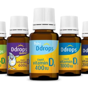 Ddrops Kids Booster 600IU 100 drops - Daily Liquid Vitamin D for Kids. Support Strong Bones & Immune System in Children. No Preservatives, No Sugar, Non-GMO, Allergy-friendly