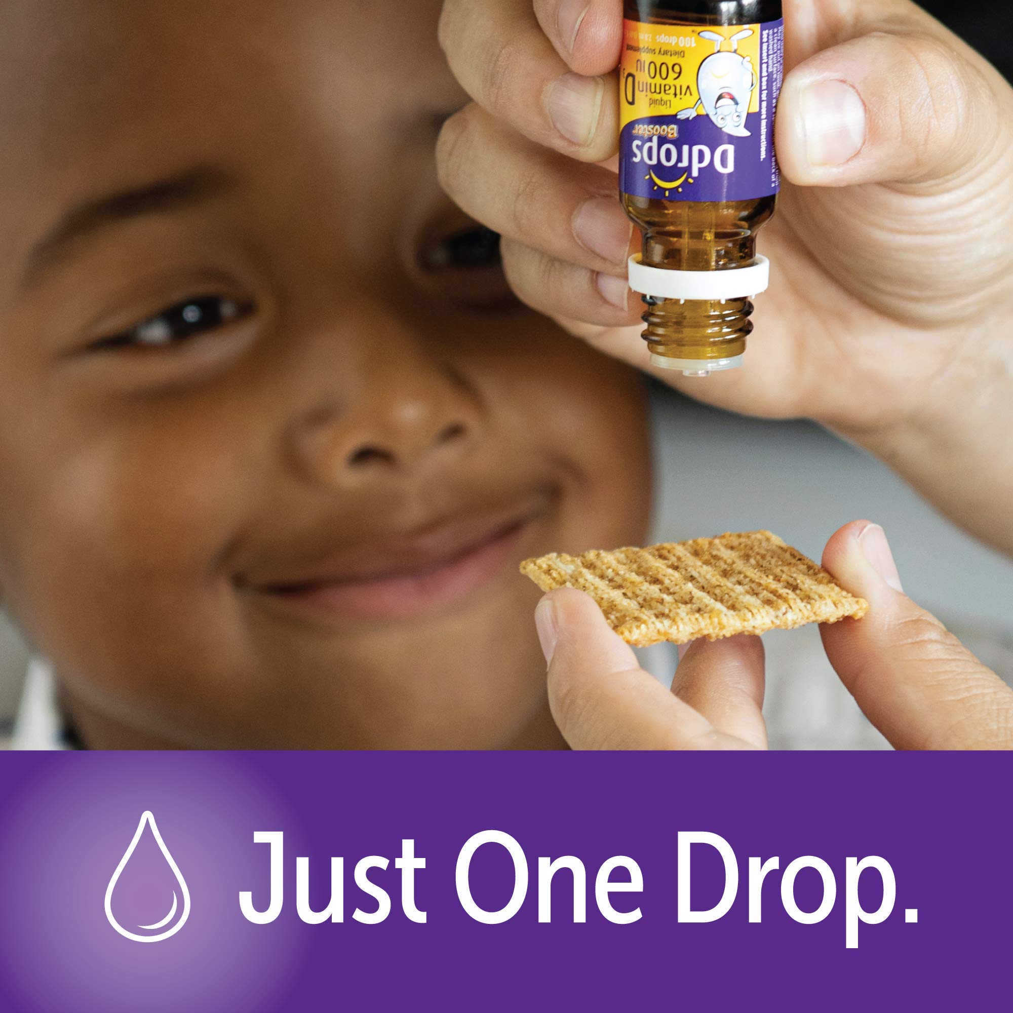 Ddrops Kids Booster 600IU 100 drops - Daily Liquid Vitamin D for Kids. Support Strong Bones & Immune System in Children. No Preservatives, No Sugar, Non-GMO, Allergy-friendly