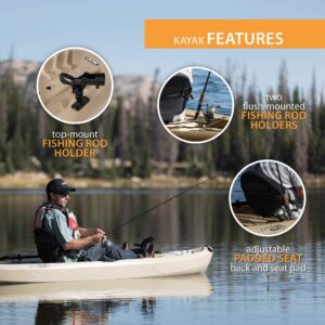 Lifetime Tamarack Sit-On-Top Kayak, Tan, 120", Model:90237