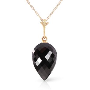 galaxy gold gg 14k 24" yellow gold necklace with natural pointy briolette drop black spinel pendant