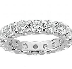 3.00 Ct Round Cut Diamond Eternity Wedding Band. Comfort Fit Ring in Platinum in Size 9