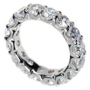 3.00 Ct Round Cut Diamond Eternity Wedding Band. Comfort Fit Ring in Platinum in Size 9