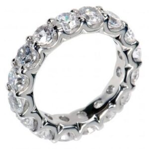 3.00 Ct Round Cut Diamond Eternity Wedding Band. Comfort Fit Ring in Platinum in Size 9