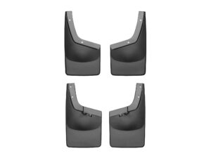 weathertech custom no drill splash guard mudflaps for ford super duty - front & rear set (110020-120020), black