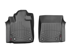 weathertech custom fit floorliners for toyota tundra, sequoia - 1st row (444081), black