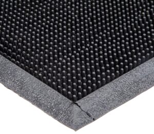 durable corporation 396s1624bk heavy duty rubber fingertip entrance mat, for outdoor areas, 16" width x 24" length x 5/8" thickness, black