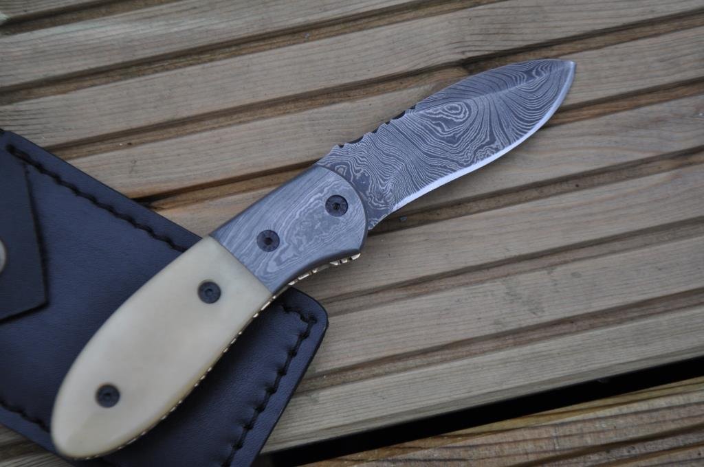 Perkin Knives - Handmade Damascus Pocket Knife - Beautiful Folding Knife