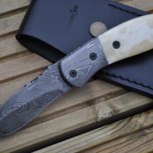 Perkin Knives - Handmade Damascus Pocket Knife - Beautiful Folding Knife