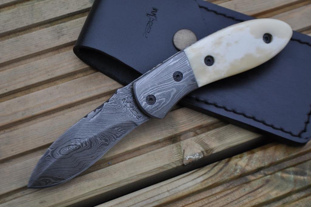 Perkin Knives - Handmade Damascus Pocket Knife - Beautiful Folding Knife