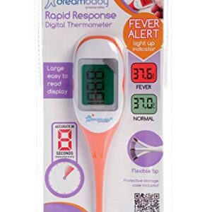 Dreambaby Rapid Response Digital Thermometer with Fever Alert, Orange