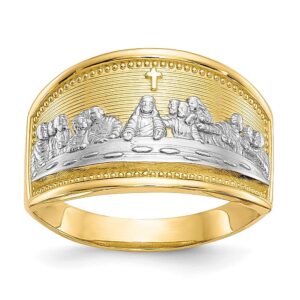 icecarats 10k yellow gold ladies last supper ring size 6