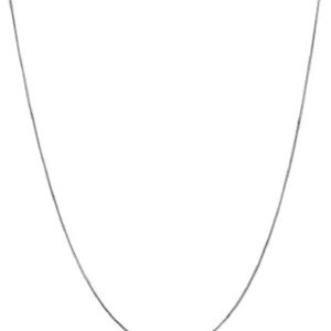 IceCarats 14K White Gold 0.6mm Round Cubetto Omega Snake Chain Herringbone Necklace 18 inch