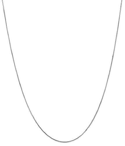 IceCarats 14K White Gold 0.6mm Round Cubetto Omega Snake Chain Herringbone Necklace 18 inch