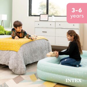 Intex 66810EP Inflatable Kidz Travel Bed Set: Includes Hand Pump and Carry Bag – Removable Mattress – Quick Inflation – Indoor Use – 28" x 52 x 4