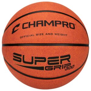 champro easy grip rubber basketball, official (brown, regulation)