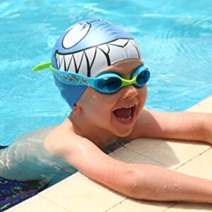 Zoggs Boy's Silicone Character Shark Swimming Cap - Blue