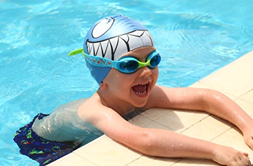 Zoggs Boy's Silicone Character Shark Swimming Cap - Blue