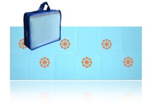 khataland yofomat kids, ultra thick best foldable yoga mat, eco friendly with travel bag, 60-inch, sky blue