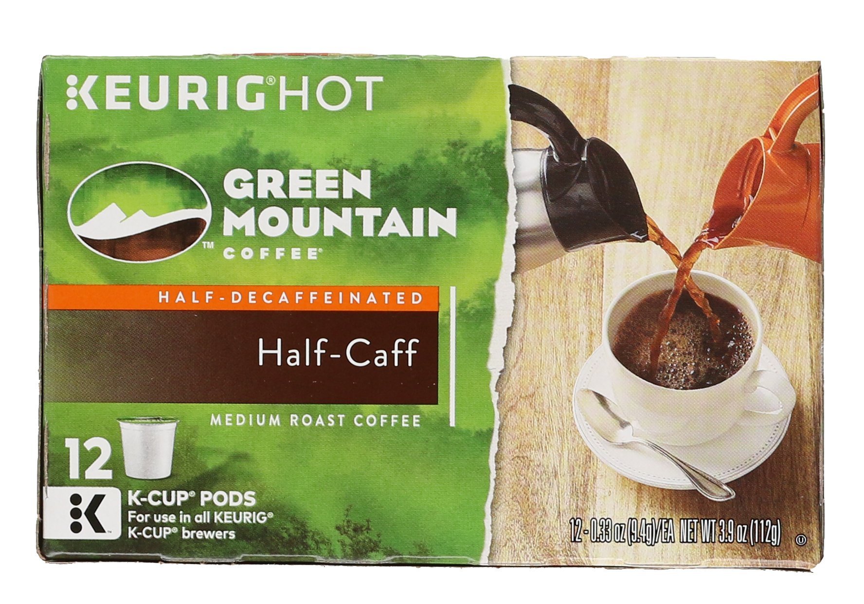 Green Mountain Coffee Roasters K-Cup, Half-Caffeine, 12-Count