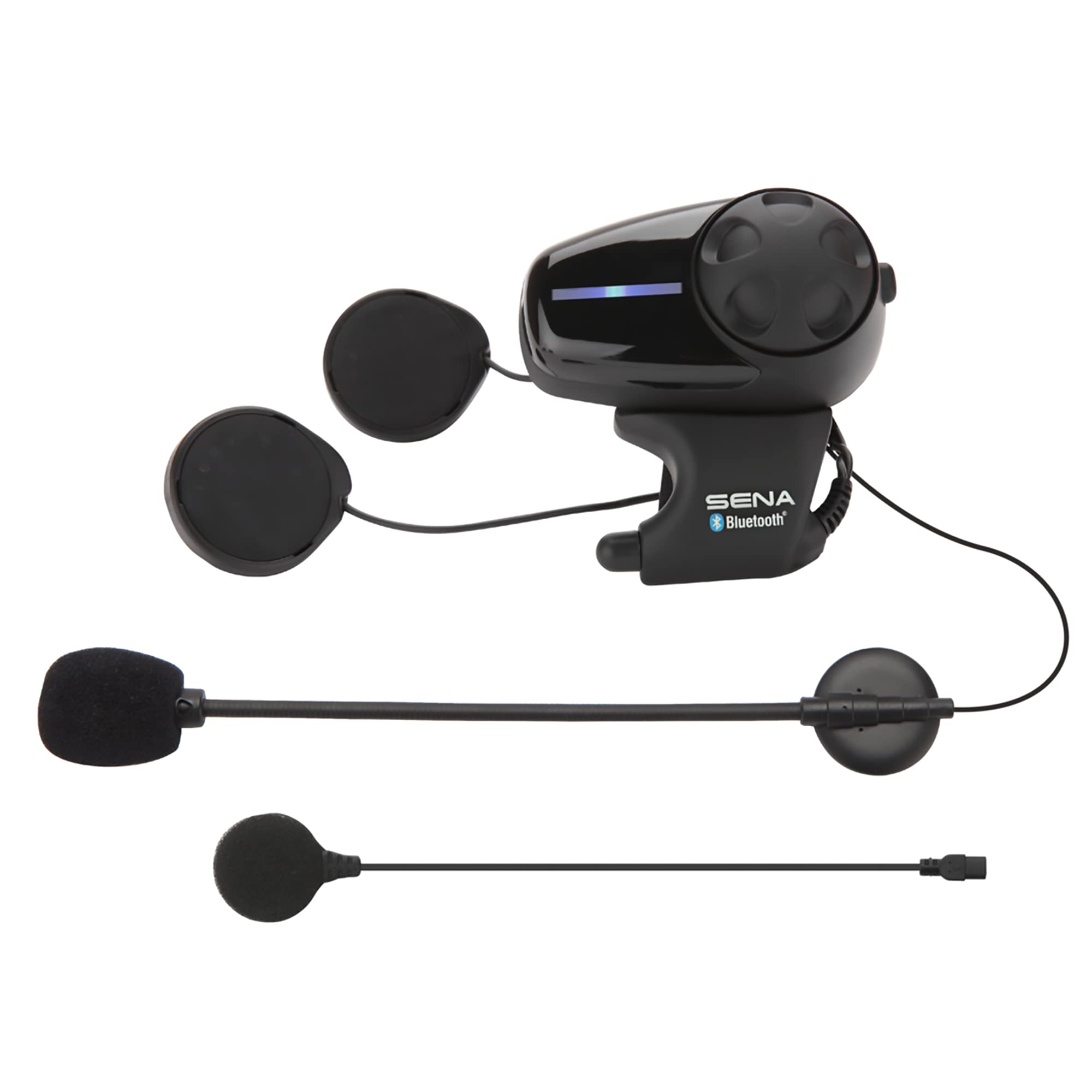 Sena SMH10-11 Motorcycle Bluetooth Headset / Intercom with Universal Microphone Kit (Single) , Black