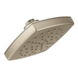 moen voss brushed nickel 6-inch single-function rainshower showerhead with immersion technology, s6365bn