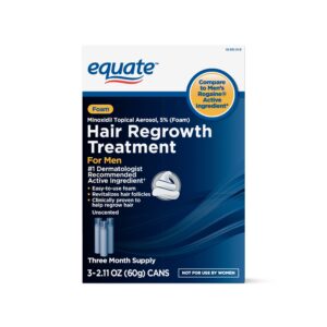 equate - hair regrowth treatment for men, minoxidil 5%, topical aerosol foam, 3 month supply