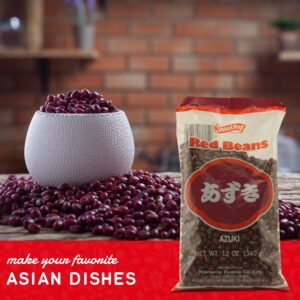 Shirakiku Dark Red Beans | Japanese Vegan Azuki Small Beans | Fiber, Iron Various Calcium & Minerals | Perfect For Asian Recipes and Desserts | Delicious Nutritious Beans 12-Ounce